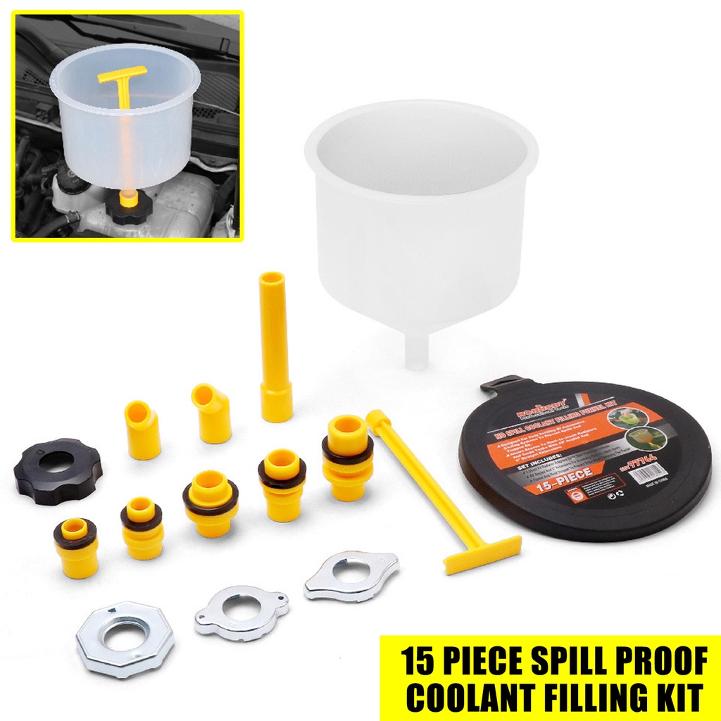 Car Radiator Coolant Refill Filling Funnel Kit Vehicles Auto Motorcycle ...