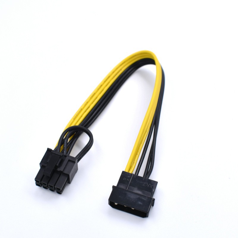2pcs 20CM Molex 4 pin to 8-Pin PCI Express Video Card Pci-e ATX PSU ...