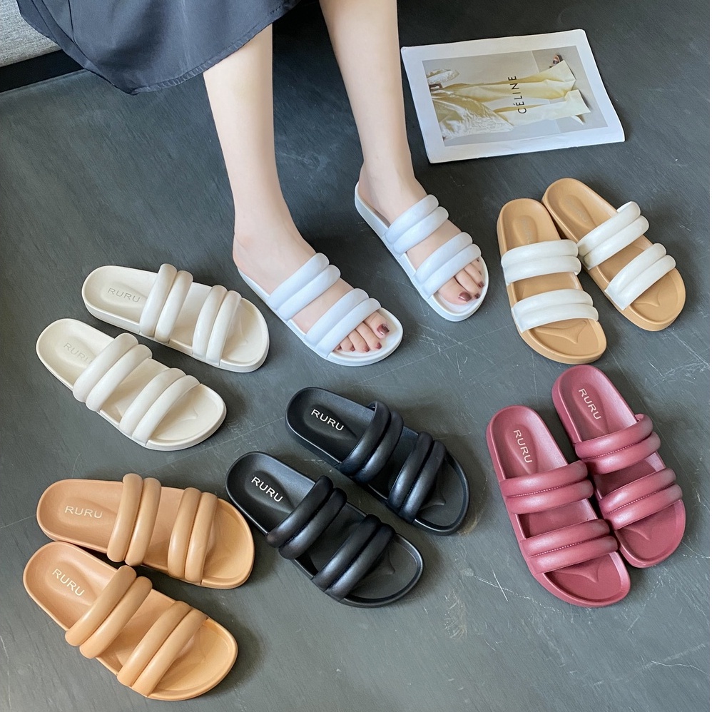 Ruru Slippers For Women Korean Two Strap #6298 | Shopee Philippines