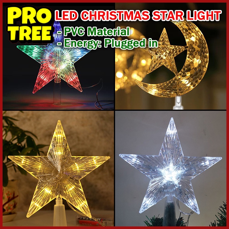 Christmas Tree Star Topper Lights 16/22cm Decorations for Christmas ...