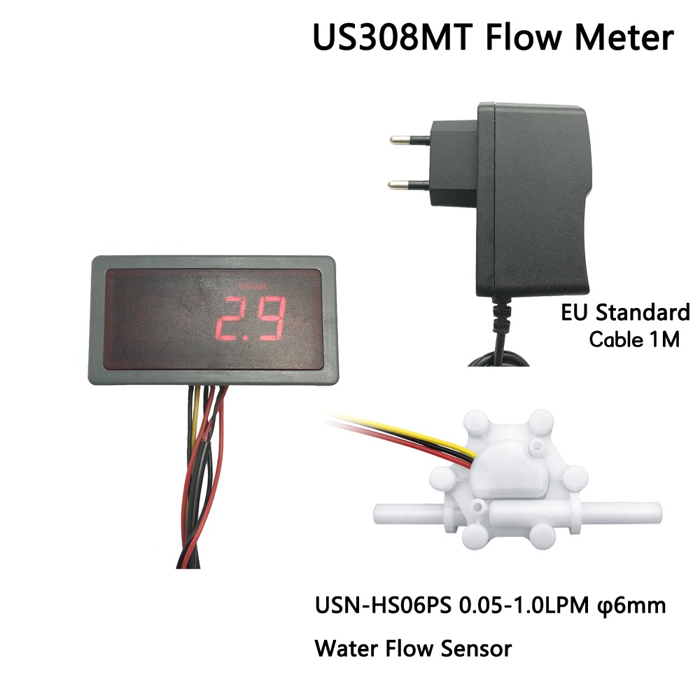 Flowsensor Flowmeter Flow Rate Display US308MT USN-HS06PS 6mm OD 0.05-1 ...
