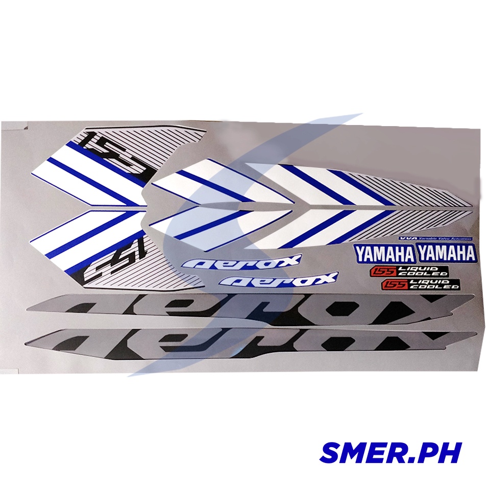 Yamaha Aerox 155 Blue Motorcycle Decals Sticker Highquality Allweather ...