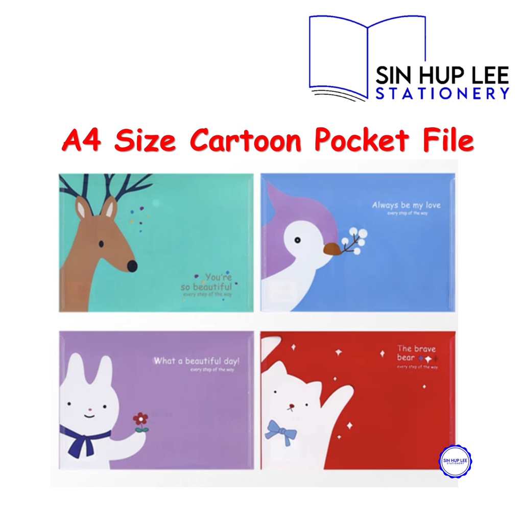 A4 Size Cute Cartoon Pocket File (226 mm x 325 mm) | Shopee Philippines