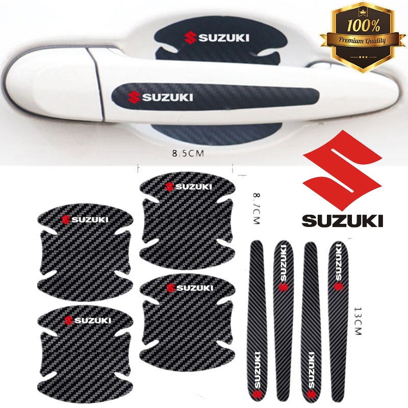 8Pcs Car Carbon Fiber Sticker Handle Protection For Suzuki APV Carry ...