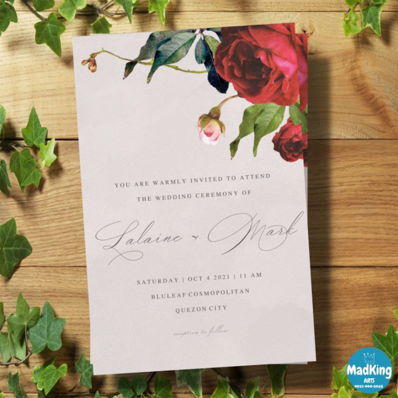 Simple Classy Wedding Invitation (Laminated Invitations) | Shopee ...