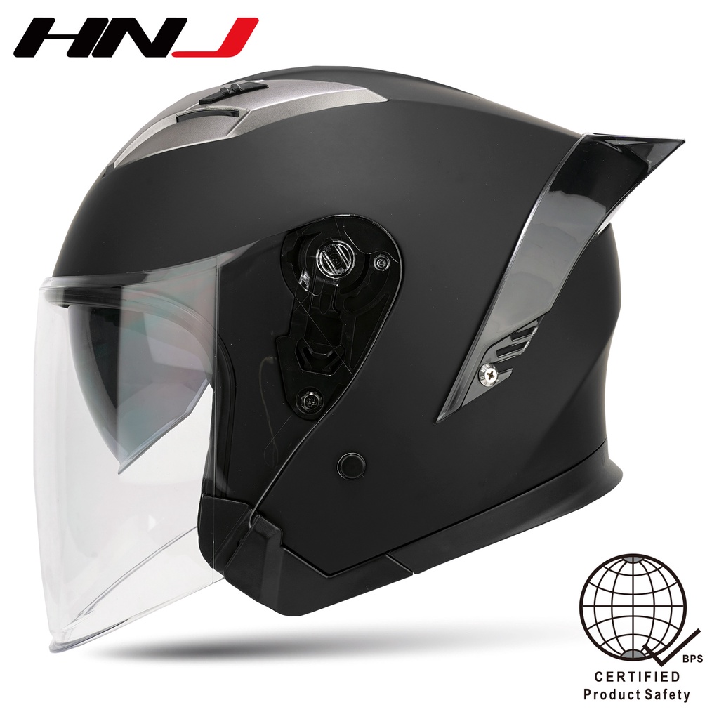 HNJ 916 Men's Motorcycle Half Face Helmet Dual Visor For Women | Shopee ...