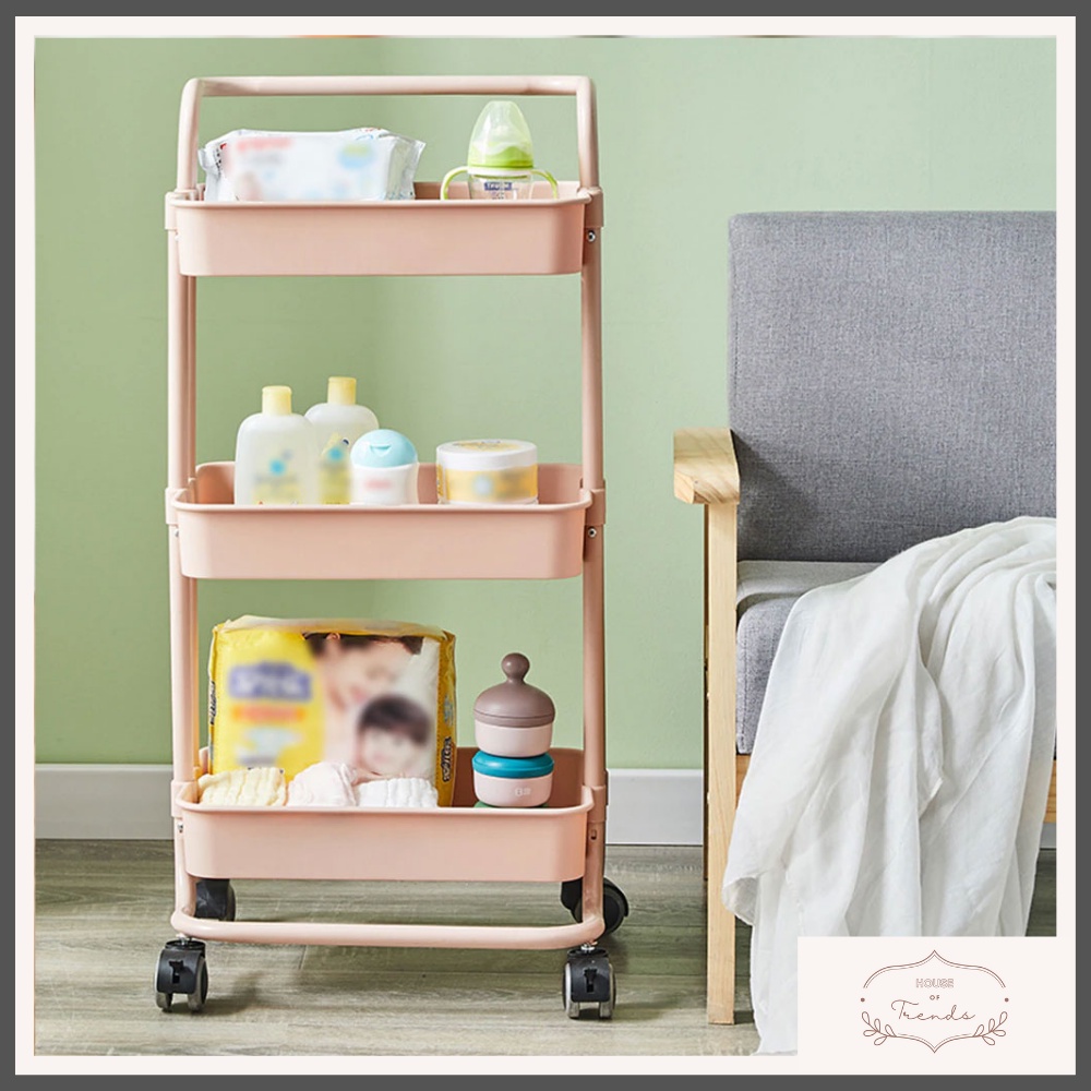 HIGH QUALITY 3-Tier Kitchen Utility Trolley Storage Cart Hard Plastic ...