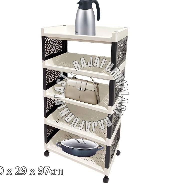 Update 5-large Stacking Plastic Stacking Rack Plus Wheels,, | Shopee ...