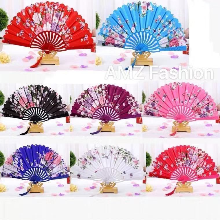 100% Yoky 6Pcs New Design Plastic Folding Fan Handheld Cool Summer ...