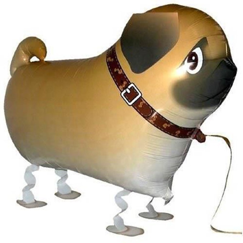 New Cute Funny Pug Dog Animal Walking Aluminum Helium Balloons Kids ...
