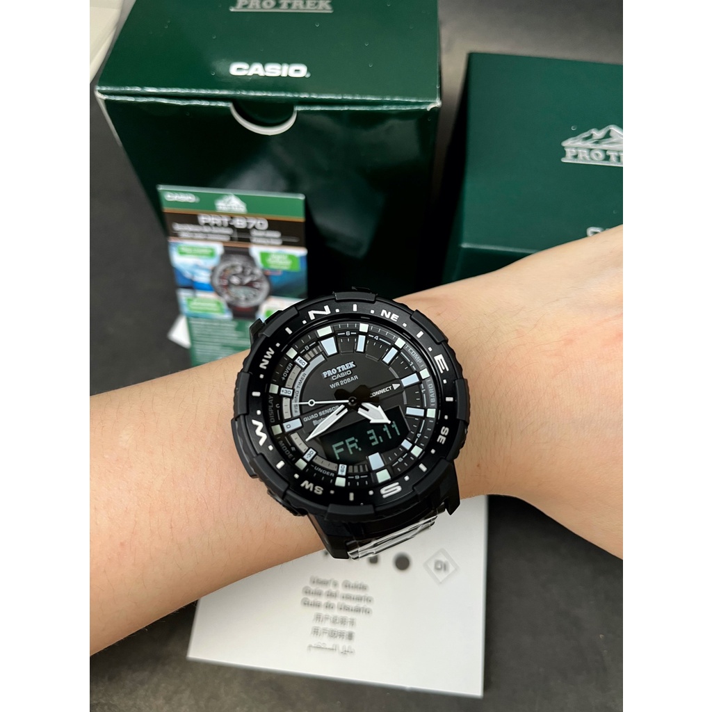 Casio Pro-Trek PRTB70YT-1 Quad Sensor Bluetooth Smartlink Black ...