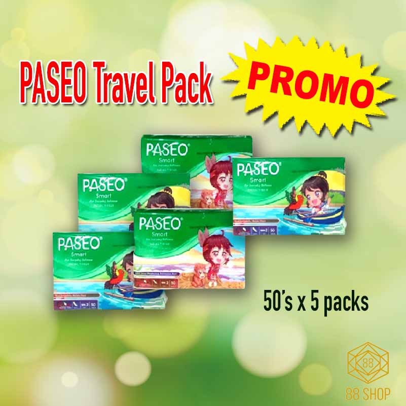 Paseo smart travel PACKAGE tissue (contains 5 pax Paseo smart travel ...