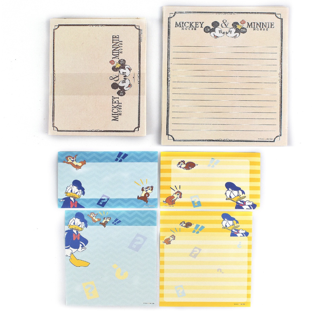 Sun-Star Stationery Mickey & Minnie, Donald Duck Chara Para Letter Set ...
