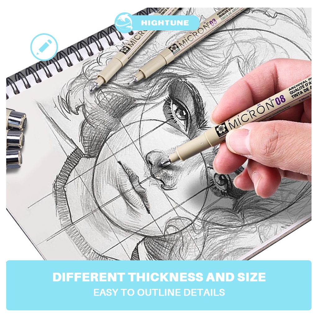 HIGHTUNE 12PCS Sakura Pigma Micron Pen Detail Drawing Fineliner Pen ...