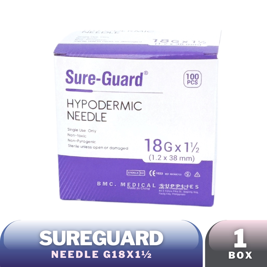 Sureguard Needle (G18, G25, G30 ) | Sterile (Sold Per Box) | Shopee ...