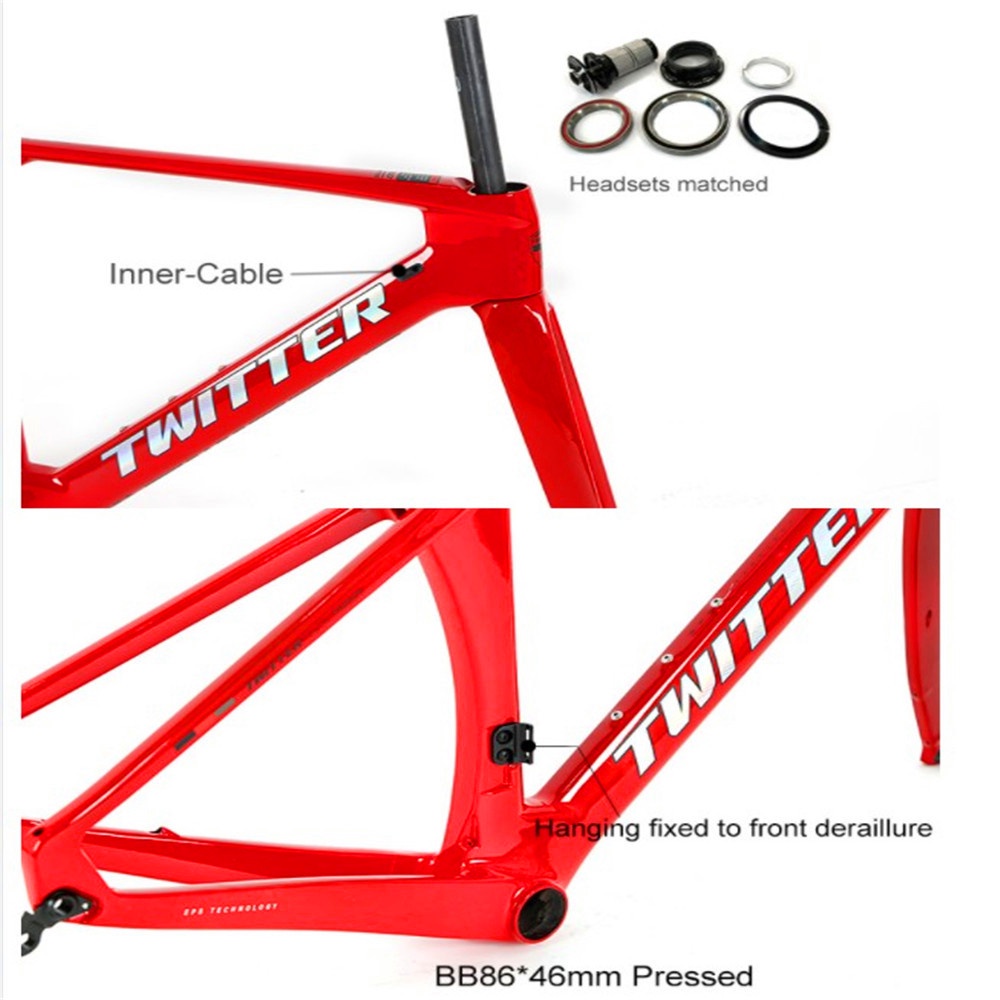 TWITTER R10 disc brakes carbon fiber road frame disc brakes 700C ...