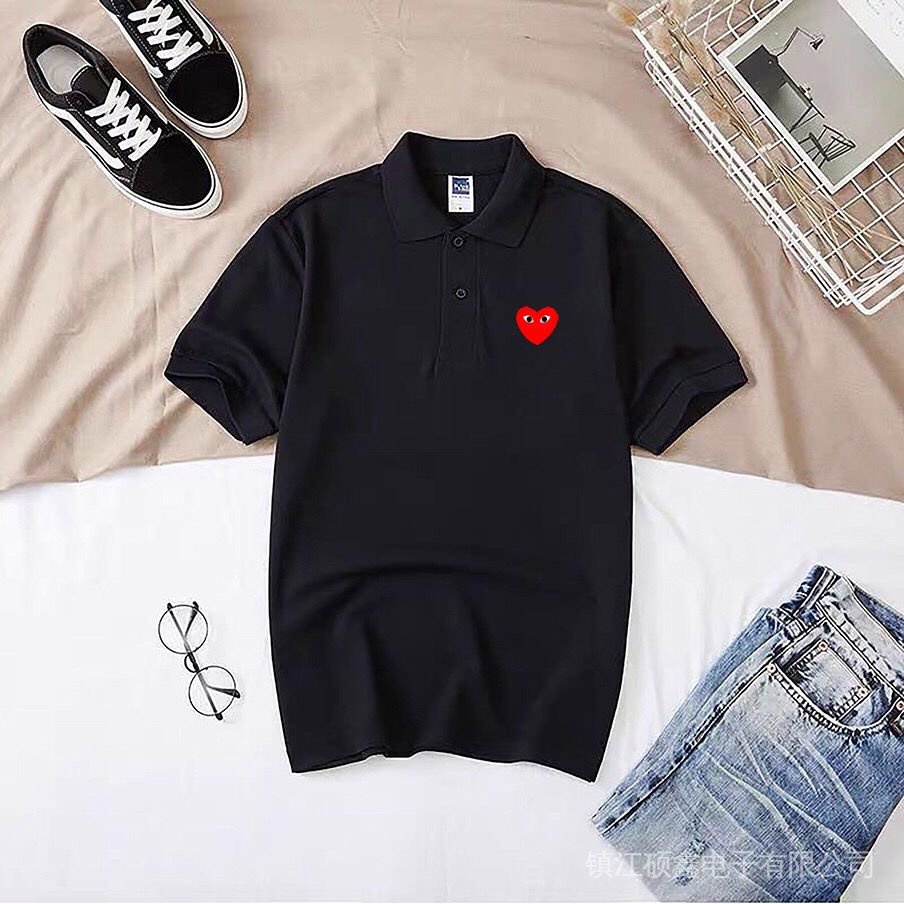 Luo, Short-Sleeved Shirt Japanese Red Heart T-Shirt polo Pure Cotton ...