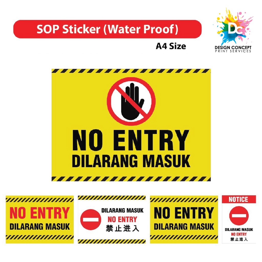 A4 SOP STICKER - Social Distancing Attention Decal Sticker Common ...