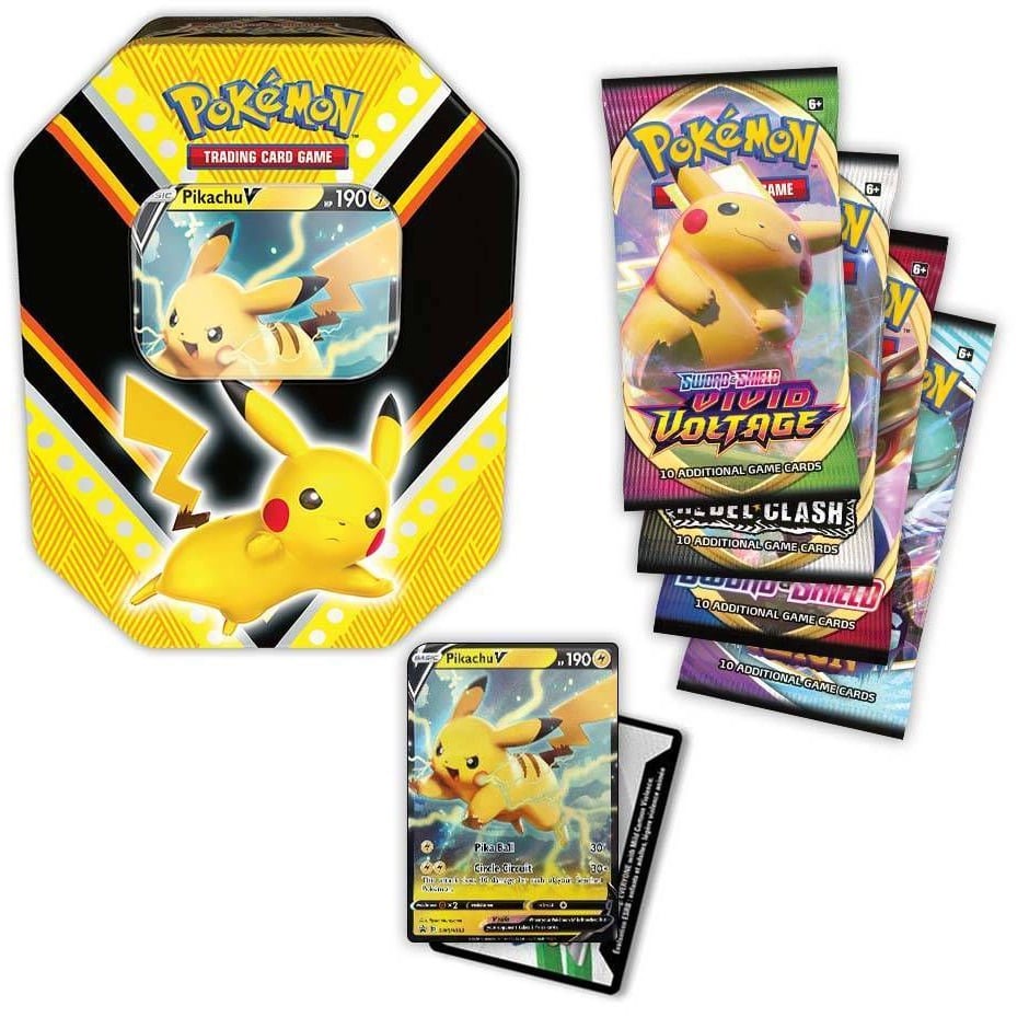 Pokémon Trading Card Game: Pikachu V Powers Tin - Vampy's - Brand New ...