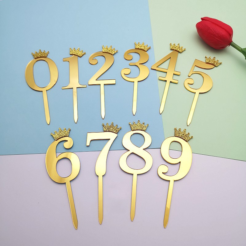 Happy Birthday Gold number cake topper 0 to 9 Numbers Cake Toppers Cute ...
