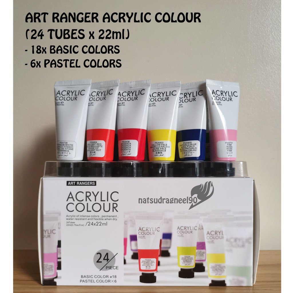 [24x22ml] Art Ranger Acrylic Paint Set | Shopee Philippines