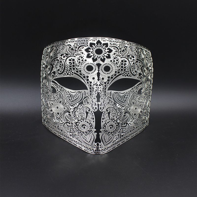 Black Gold Skull Metal Mask Halloween Rhinestone Half Face Venetian ...