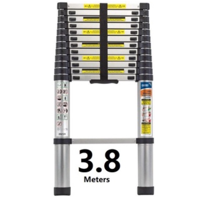 3.8 Meter Multipurpose Telescopic Extension Single Aluminum Ladder ...