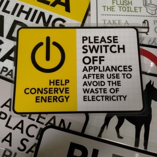 Please Switch Off Appliances Sign | Laminated Signage | Sign Board ...