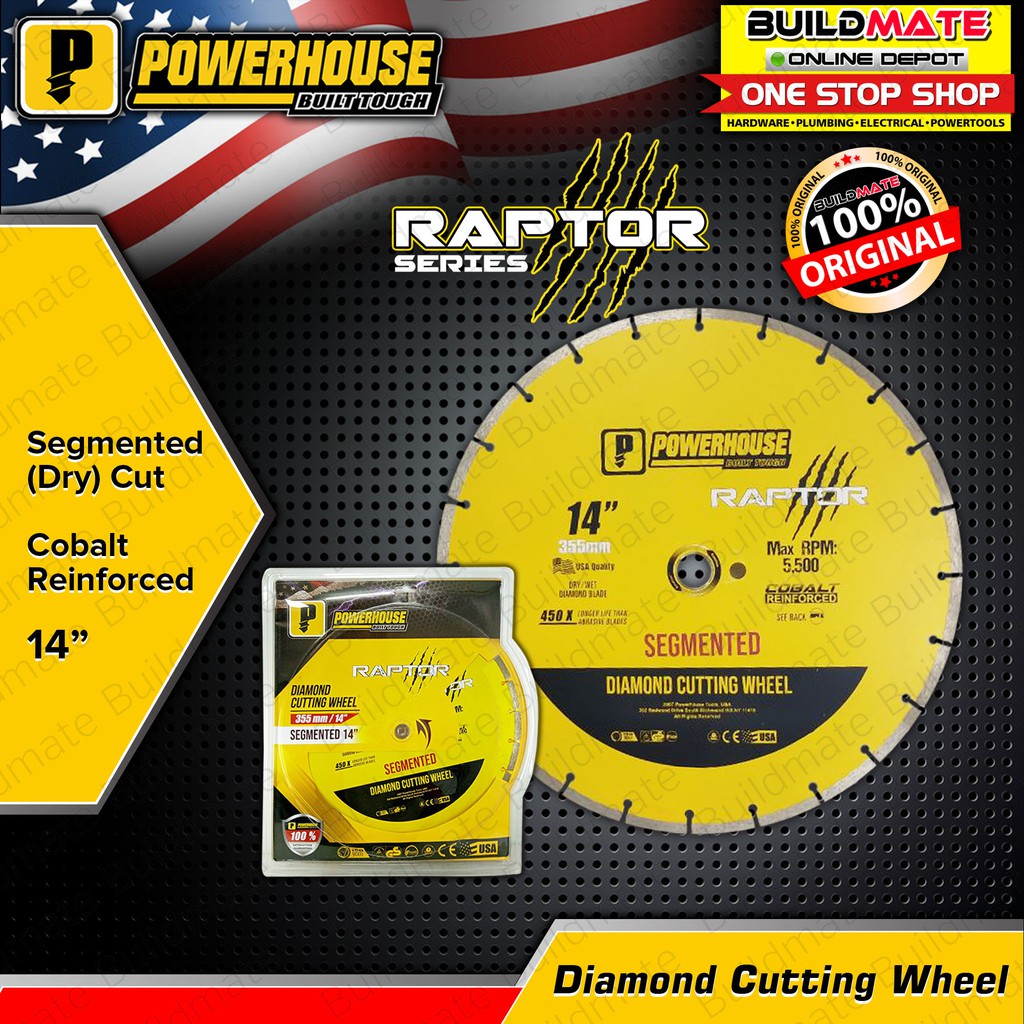 BUILDMATE Powerhouse 14" RAPTOR SERIES Diamond Cutting Wheel Disc ...
