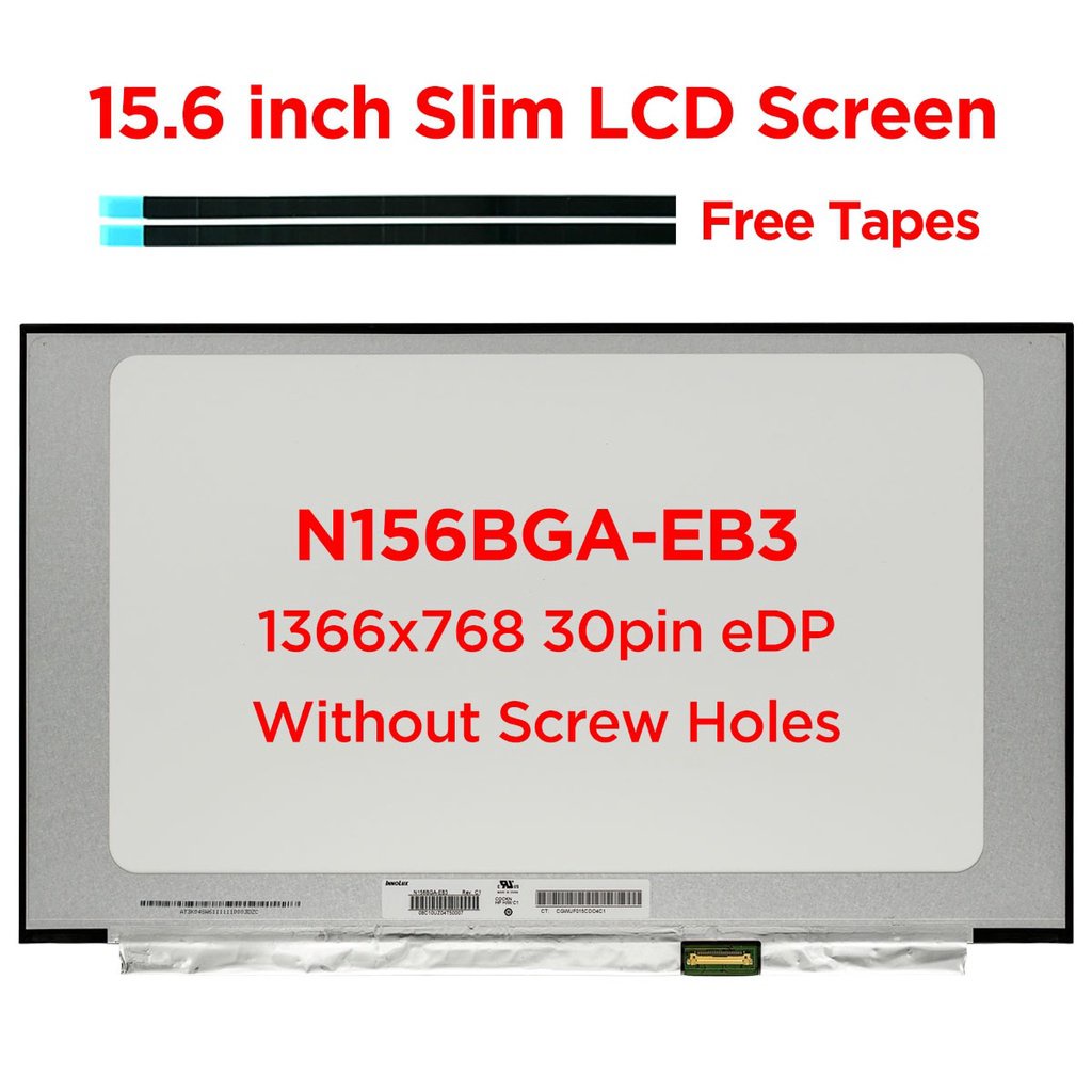 15.6 inch Slim Laptop LCD Screen N156BGA-EB3 Rev.C1 HD 1366x768 Matrix Display Panel LED Glossy ...