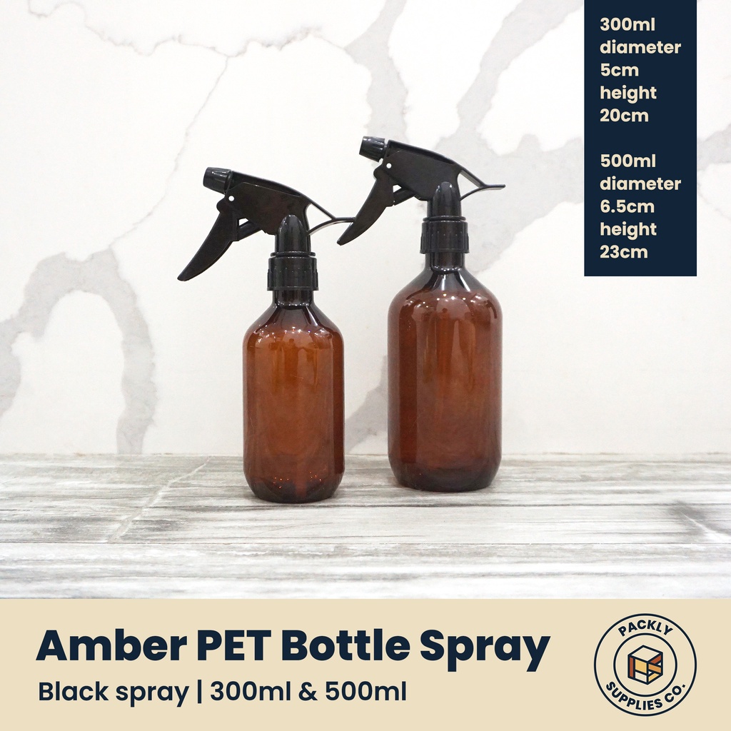 (1PC) PET Plastic Amber Spray Bottle with Trigger Spray Head 300ml ...