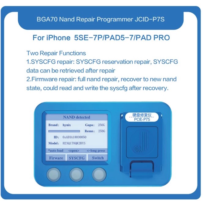 JC Pro 1000S P7S P13 NAND Flash Programmer For 5 5S 6 6S 7 8 X XS XR 11 ...
