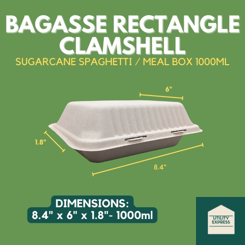 (10pcs) Bagasse Sugarcane Containers/Natural ( Clamshell / Oval Tub ...