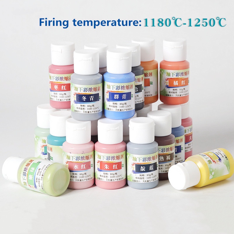 24 Colors Ceramic underglaze color pigment medium temperature 1180-1250 ...