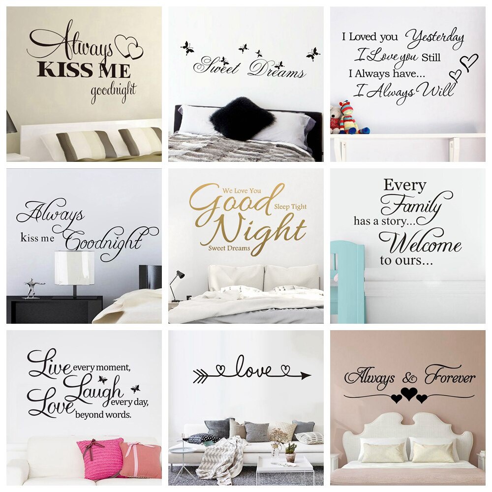 Eternal Love Quote Good Night Removable Vinyl Wall Sticker Creative For ...