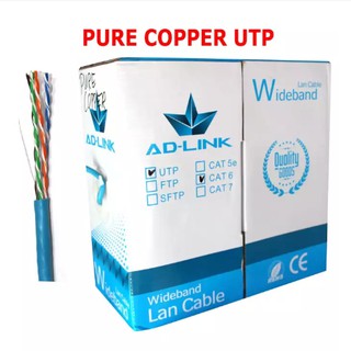 Ad-Link UTP Cable CAT6E Pure Copper 100m 0.52mm Blue (AD-IN601-B100 ...