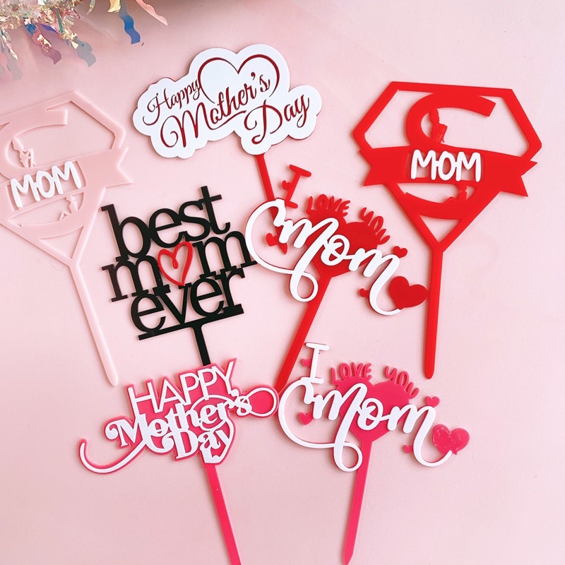 happy mother’s day acrylic cake topper mothers day topper | Shopee ...