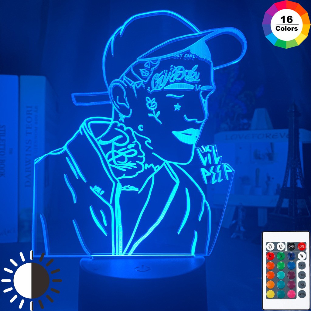 American Rapper Lil Peep Led Night Light for Home Decoration Colorful ...