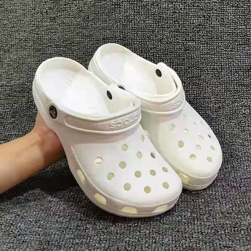 New Fashion Crocs Solid Color Slippers Classic Clog Bae Flat Sandals ...