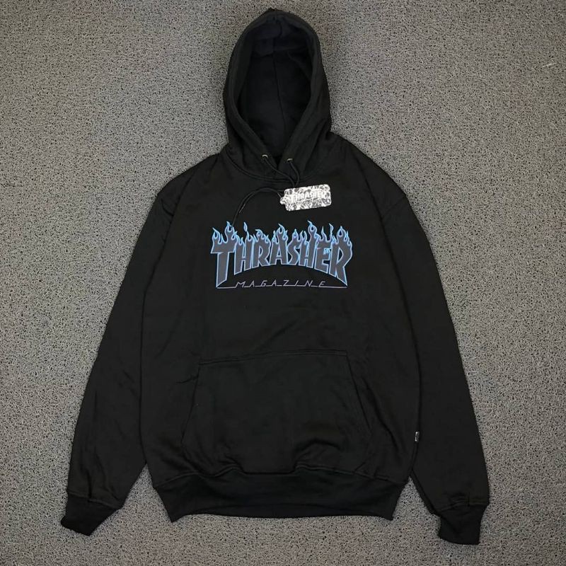 Thrasher Magazine Flame Skateboarding Sweater Hoodie Jacket (Full hang ...