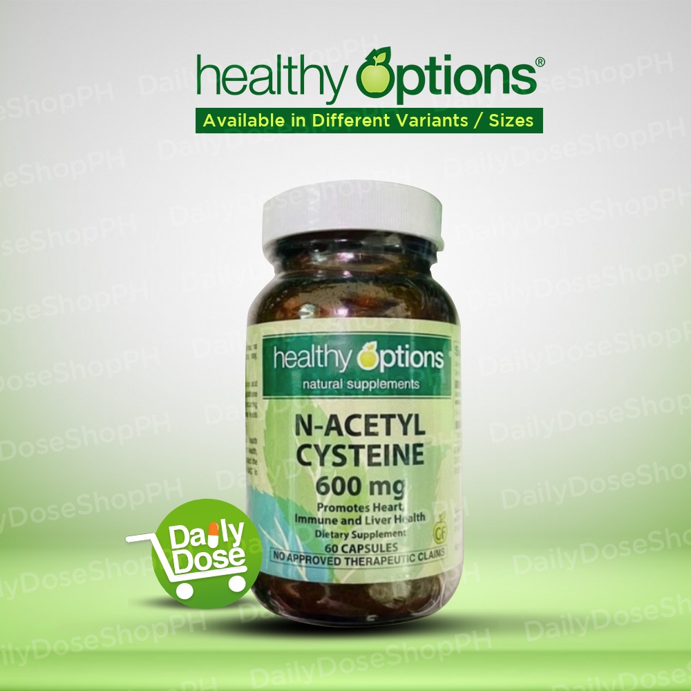 Healthy Options N-Acetyl Cysteine NAC 600mg 60 Capsules | Shopee ...