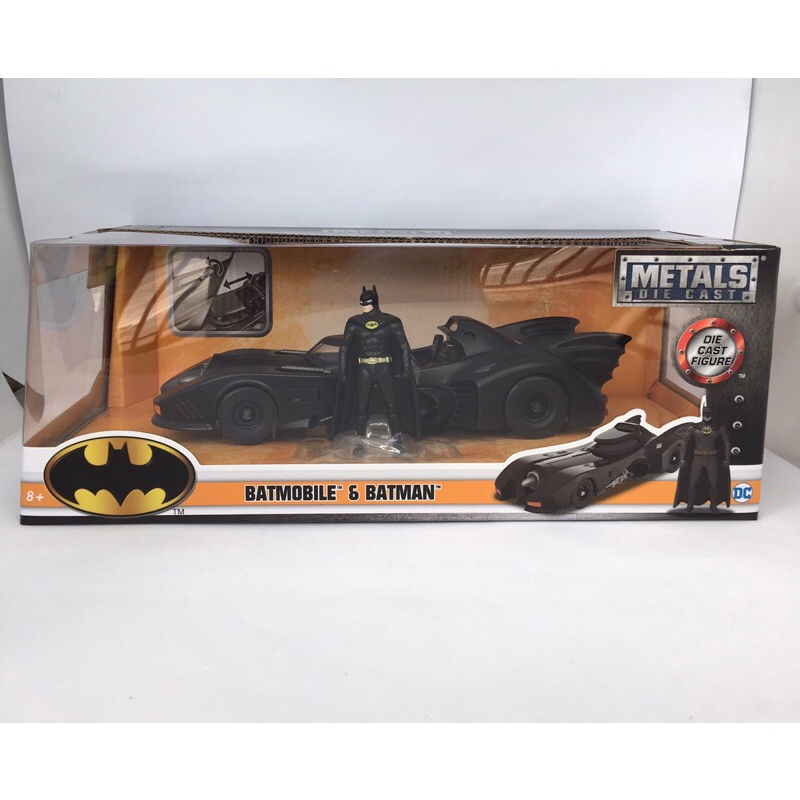 JADA METALS DIE CAST BATMAN 1989 KEATON BATMOBILE W/ FIGURE 1:24 SCALE ...