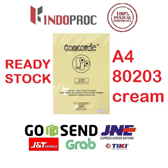 Concorde A4 Paper 90gr 80203 Cream 1 Pack (20 sheets) | Shopee Philippines