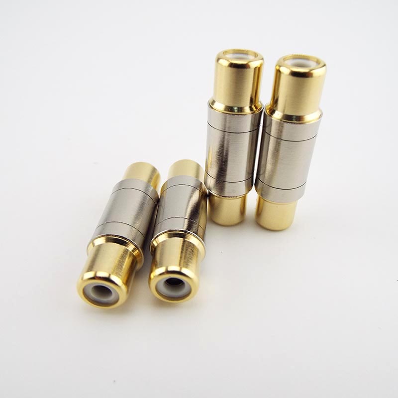 Gold Plated Dual RCA Connectors Female to Female Jack Socket Plug ...