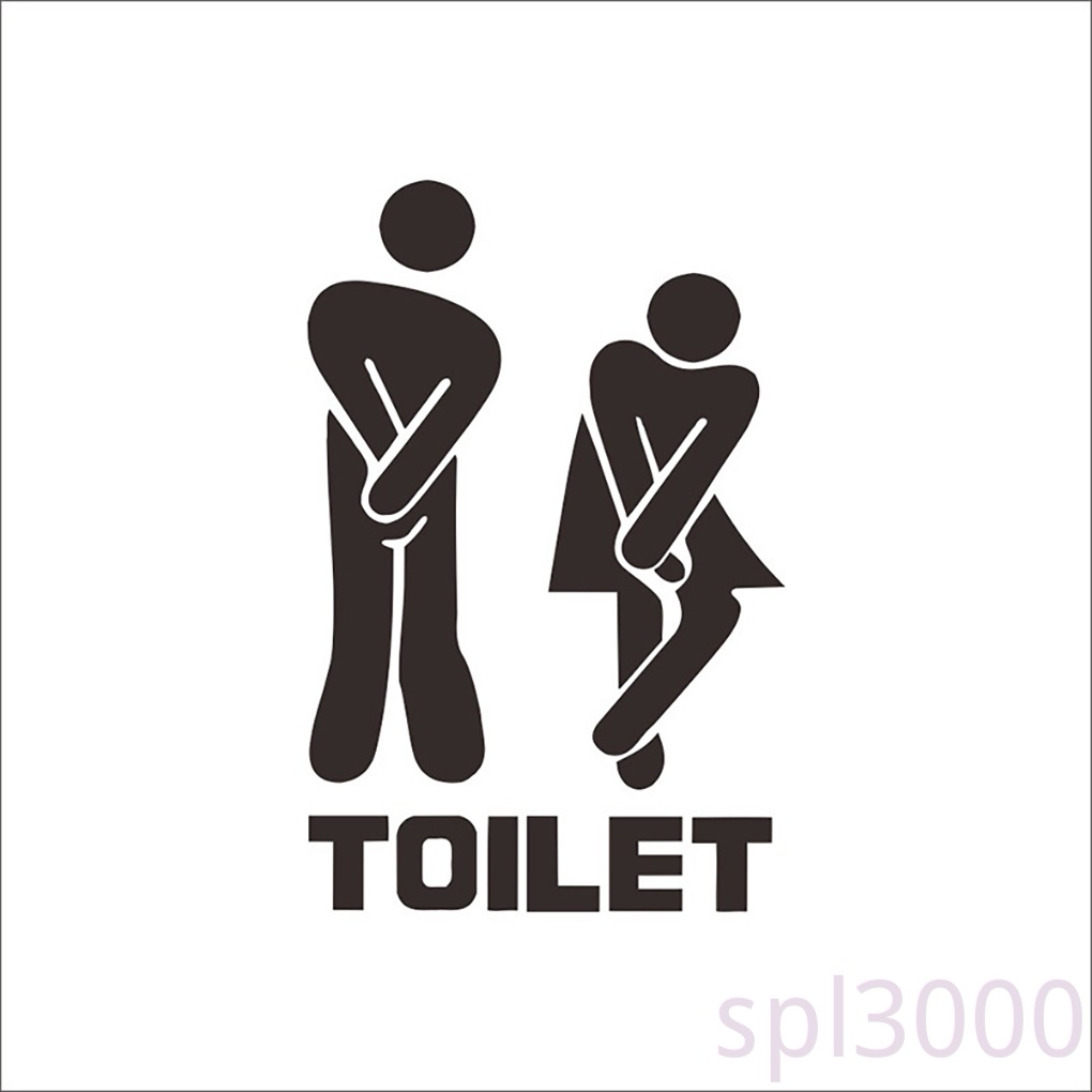 SPL-Removable Cute Man Woman Washroom Toilet WC Wall Sticker Family DIY ...