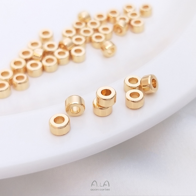 diy゜14K gold 〔10 Piece〕°Bucket beads wheel beads 4mm spacer beads diy | Shopee Philippines