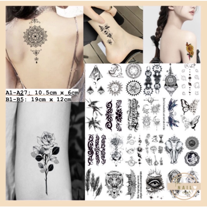 Waterproof Tattoo Long Lasting Temporary Tattoo Sticker 105mmx6mm ...