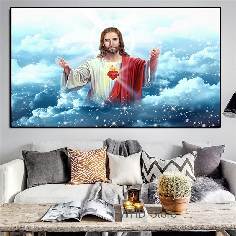 Jesus Christ Wall Decor Picture Home Church Decorative Poster Painting ...