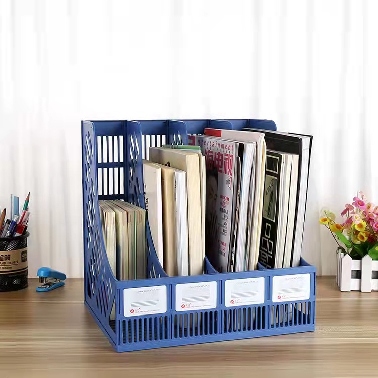 Office Document File Organizer Holder Rack 4 Divider Book File Holder ...