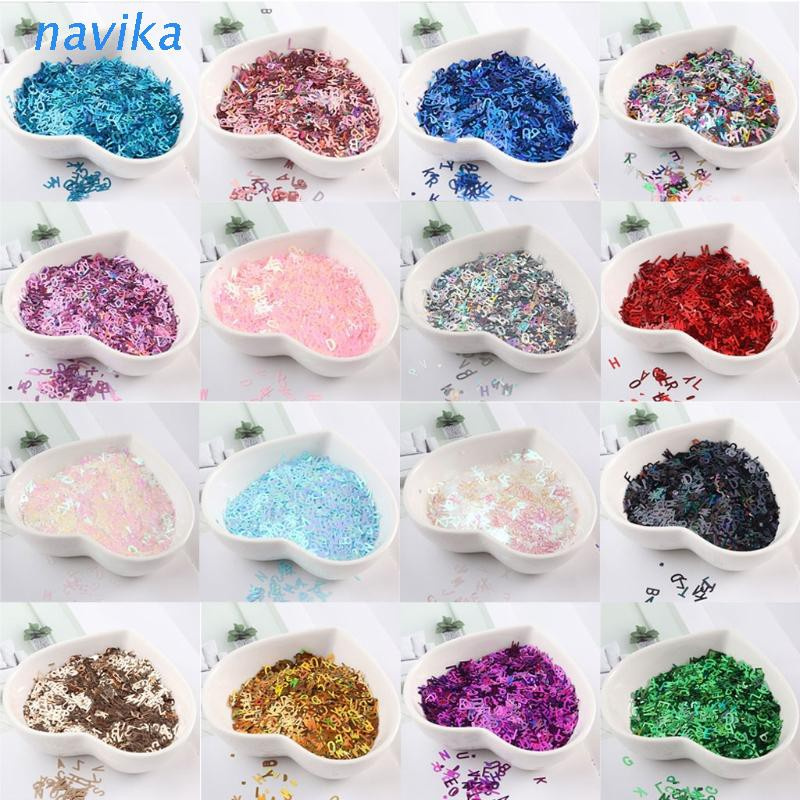 NAV diy Alphabet English Letters Mixed Chunky Glitter Resin Letters ...